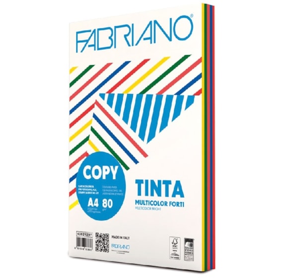 Papel Fotocopia Copytinta A4 80g Sortido Forte 5x50 Fls Aum