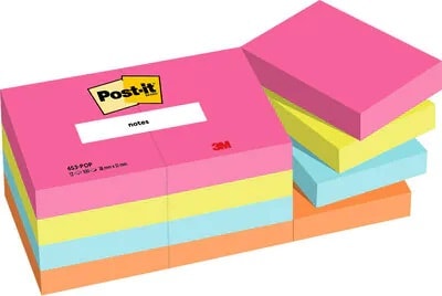 Blocos Post It 38x51mm R.653-12-POP, Popmistic, c/12X100fls | AUM