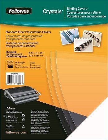 Capas Fellowes PVC A4 Transp. Cristal 180 mic Pack 25 Fls | AUM