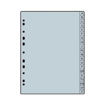 Indice Separador Roma 395, A5, PP cinza, A a Z | AUM